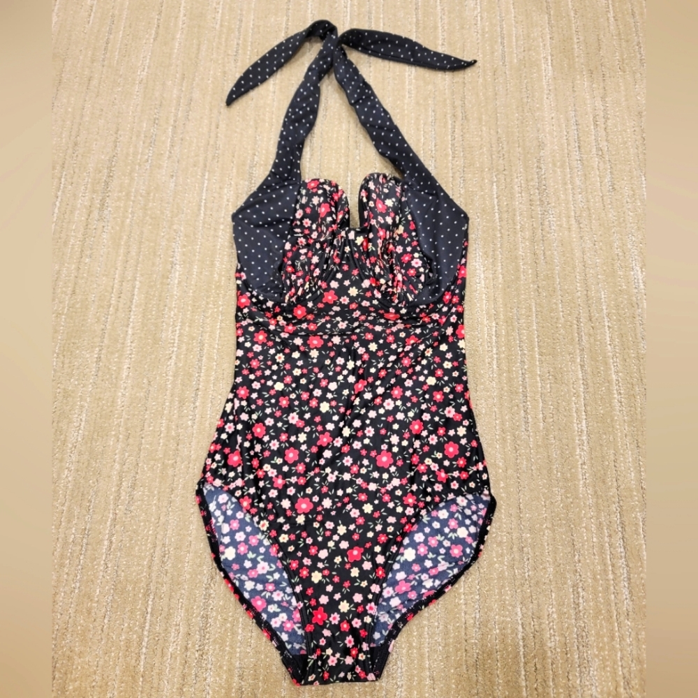 Figleaves Midnight Grace One Piece Floral And Polka D… - Gem